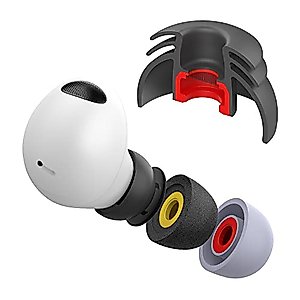 diofit/Galaxy Buds2 Pro Buds Eartips Compatible for Samsung & Beats (Silicone Black(SML))