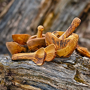 Forest Decor 5.3" Olive Wood Honey Spoons/Stick - Honeycomb Sticks for Drizzling Honey - Handcrafted Honey Dipper Stick - Wooden Honey Sticks for Honey Jar Dispense - Honey Stirrers Stick