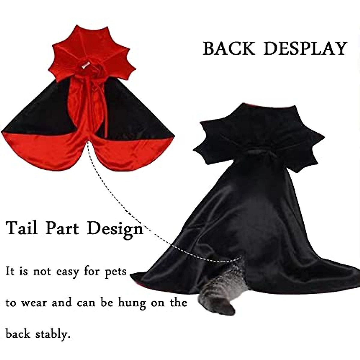 Halloween Costumes for Cats Dogs Cat Cloak Vampire Cape for Pet Costume Halloween Cats Outfit