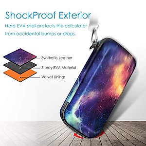 Graphing Calculator Carrying Case for TI-84 Plus CE, Fintie Hard EVA Shockproof Protective Box for TI-84 Plus/TI-83 Plus CE/Casio fx-9750GII (Galaxy)