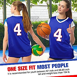 Hicarer 12 Pack Number Printing Basketball Jerseys Men Mesh Basketball Uniforms for Team Sports Scrimmage (Blue)