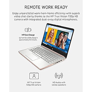 HP 14-inch TouchScreen HD Laptop, Intel Celeron N4020, 4GB DDR4, 64GB eMMC, Webcam, HDMI, Windows 10 S (Google Classroom or Zoom) (Rose Pink) (Renewed)