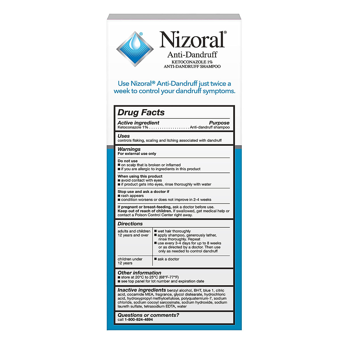 Nizoral Anti-Dandruff Shampoo, 7 Fl Oz (Pack of 2)