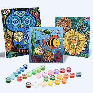 Paint by Numbers Kit for Kids and Adults, Art Supplies for Kids 6-12, Painting Kits for Kids, Crafts and Fun, Acrylic Paint Set, Canvas Painting Kit, Include Framed Pre-drawn Canvas, Color by Numbers