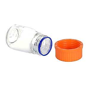 Moonetto 20 Pieces 100ml Round Graduated Lab Media Storage Glass Bottle with GL45 Polypropylene Orange Cap