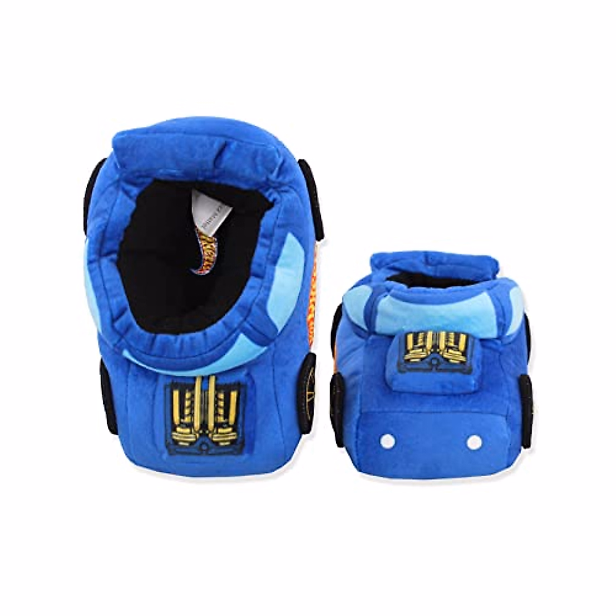 Hot Wheels Racecar Shaped 3D Novelty Toddler and Boys Plush Slippers (13-1 M US Little Kid, Blue)