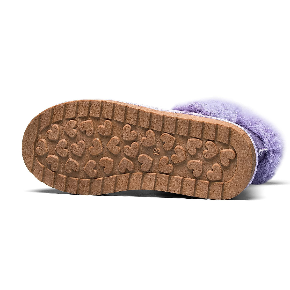 K KomForme Girls Snow Boots Warm Fur Lined Glitter Strap Winter Shoes Lightweight with Hook-and-loop(Toddler/Little Kids/Big Kids)