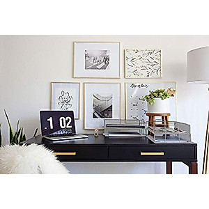 Blu Monaco Desk Organizers and Accessories Stackable Paper Tray - 4 Tier Stackable Letter Trays - Silver Metal Mesh File Holder Organizer