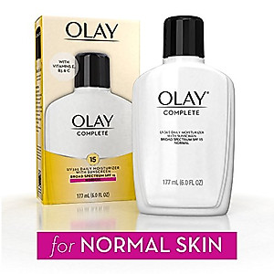Face Moisturizer by Olay Complete Lotion All Day Daily Facial Moisturizing Lotion SPF 15 for Normal Skin and Hydration, Oil-Free Non-Greasy, 6 Fl Oz (Pack of 2)
