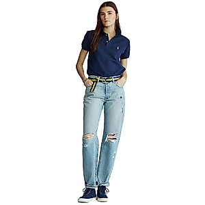 Polo Ralph Lauren Women's Classic Fit Mesh Polo Shirt, Navy, Large