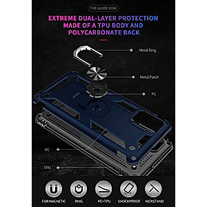 A51 5G Case,ADDIT Samsung Galaxy A51 5G Case [ Military Grade ] 15ft. Drop Tested Protective Case with Magnetic Car Mount Ring Holder Stand Cover for Samsung Galaxy A51 5G - Blue