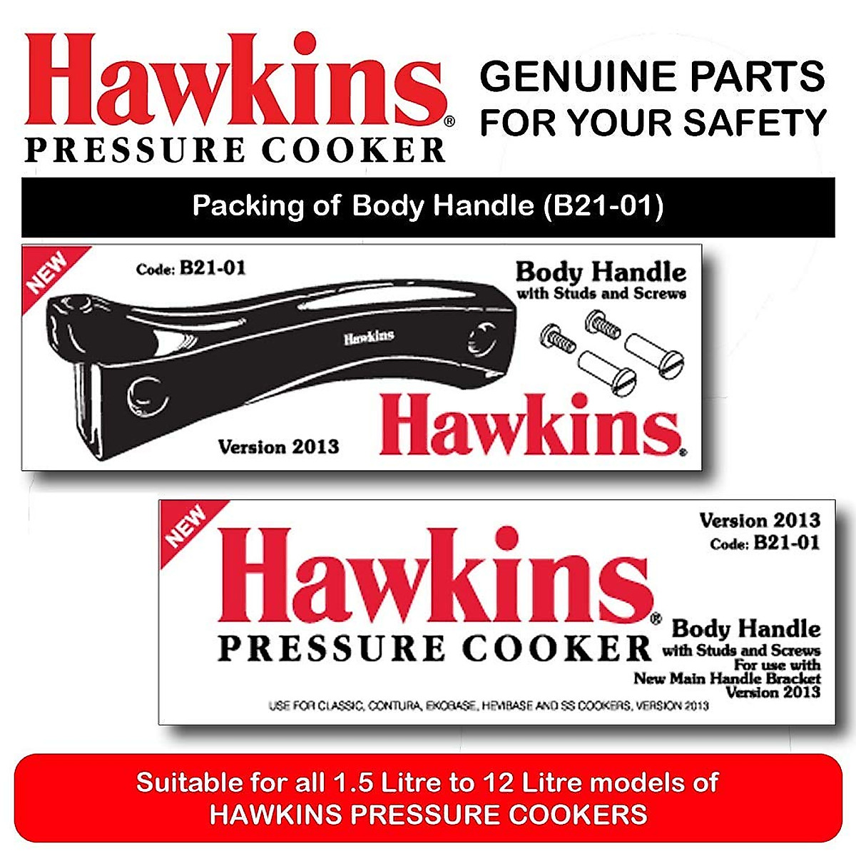 Body Handle for All Hawkins Pressure Cooker for B11-01