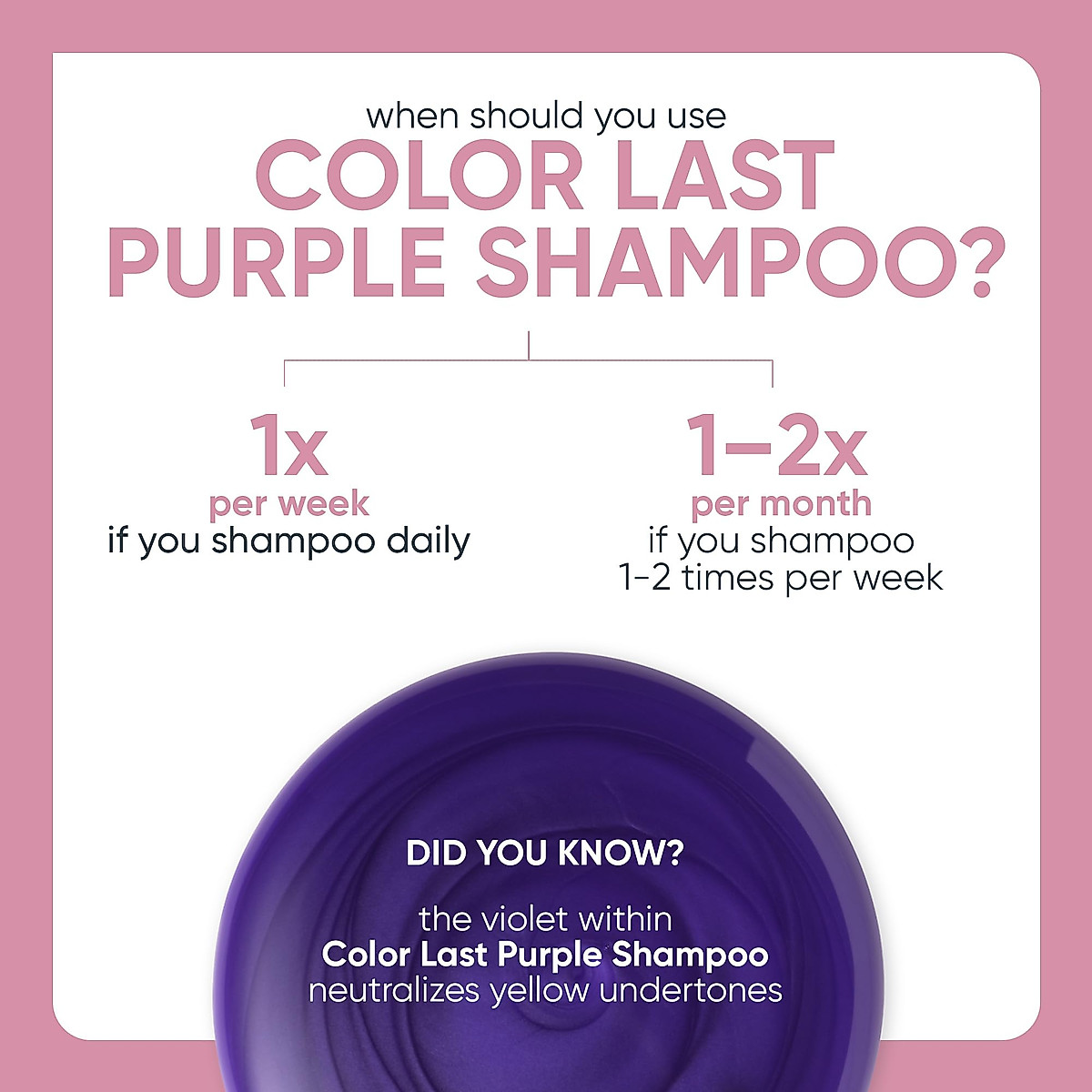 Biolage Color Last Purple Shampoo | Neutralizes Brass & Unwanted Yellow Tones | With Fig & Orchid | Paraben-Free | For Color Treated Hair | Vegan | Cruelty Free | Professional Shampoo | 13.5 Fl. Oz