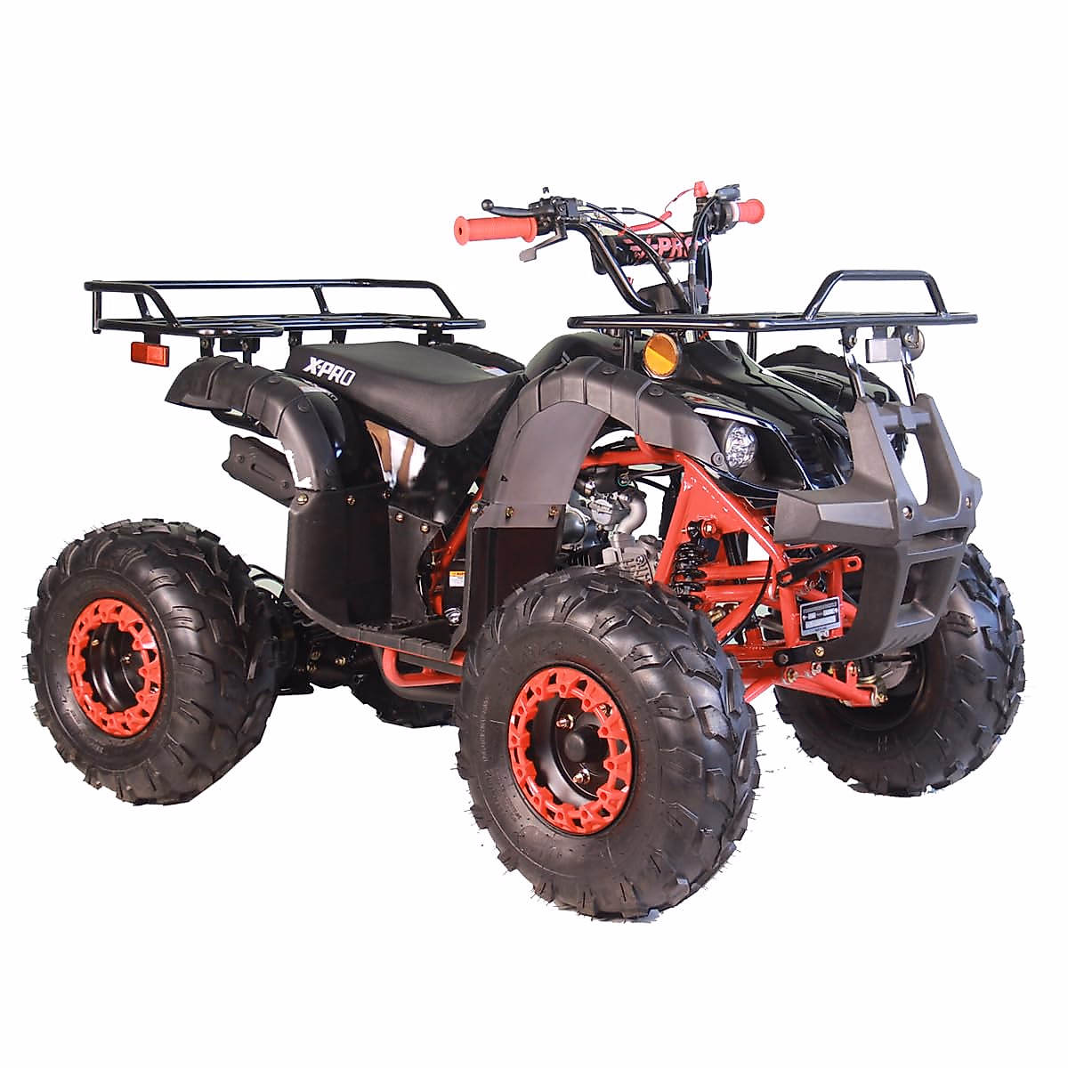 X-PRO 125cc ATV 4 Wheels Wheelers Quad 125 ATV Quads with LED Lights, Big 19"/18" Tires!(Black)