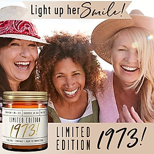 50th Birthday Gifts for Women - 'Limited Edition 1973' Soy Candle, w/Champagne on Ice I 1973 Birthday Gifts for Women I 50 Birthday Gifts for Women I 9oz Reusable Jar, 50Hr Burn, Made in USA