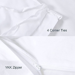 YINFUNG Floral Duvet Cover King Flower White Yellow Wildflower Spring Embroidered Cotton King Garden Green Elegant Botanical Blossom Fresh Sweet French Country Bedding Set 3 Pieces 104x90