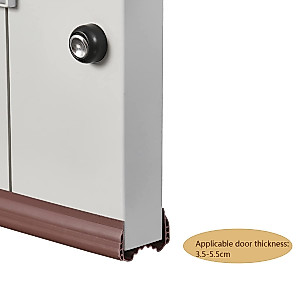 Door Draft Stopper Bottom Seal Strip Noise Blocker - Sweep Strip Under Door Draft Blocker, Soundproof Door Bottom Weather Stripping, for Block Wind, Light, Dust, and Noise (Brown)