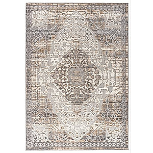 Rugshop Distressed Traditional Indoor/Outdoor Area Rug 5' x 7' Beige
