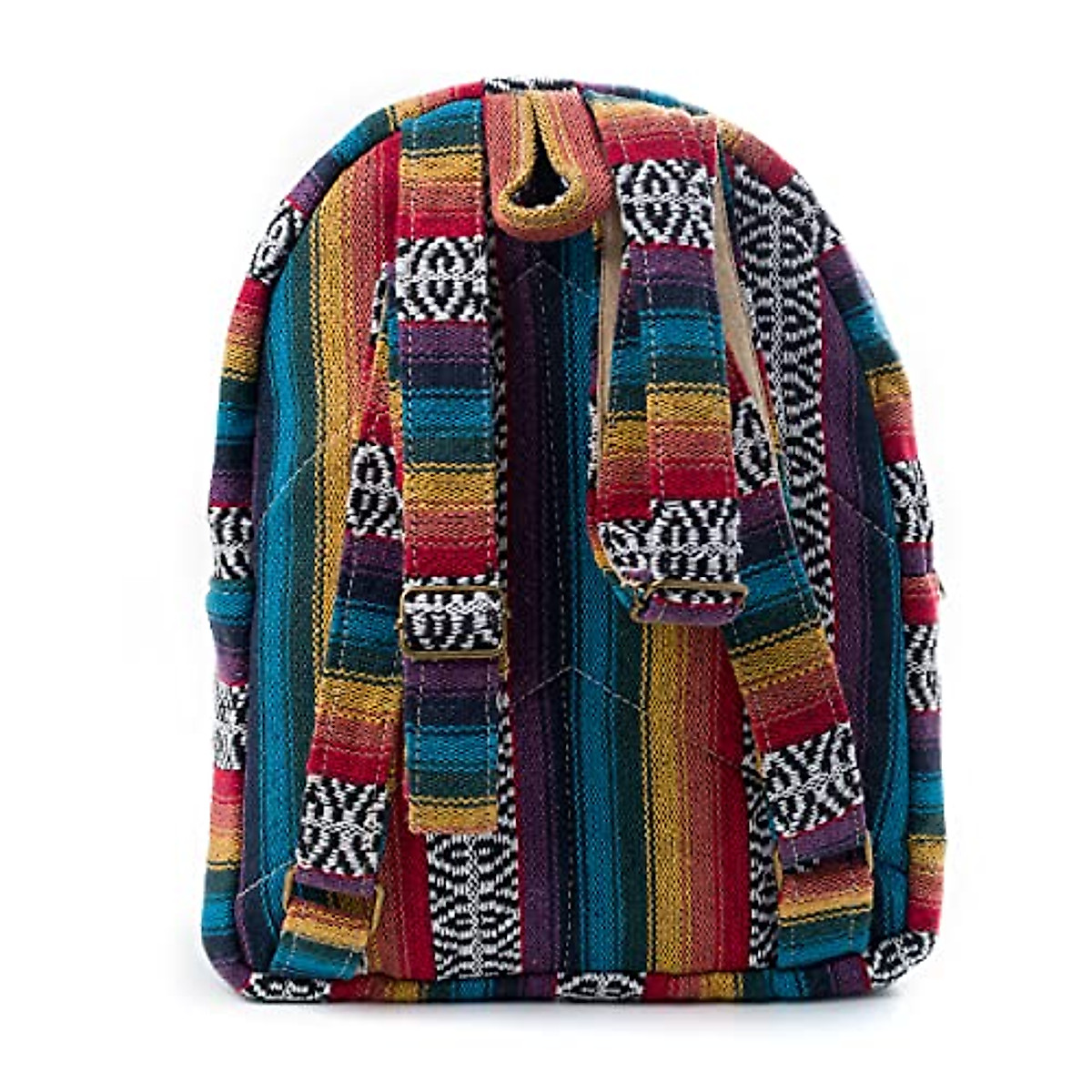 Yogo Boho Mini Backpack, Canvas Boho Backpack Purse for Travel, School Hippy Pride Bag with Adjustable Straps (Pride)