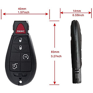 5 Button Key Fob Replacement Compatible for 2008 2009 2010 2011 2012 2013 Jeep Grand Cherokee,2008 2009 2010 Jeep Commander Car Keyless Entry Remote Control M3N5WY783 IYZ-C01C