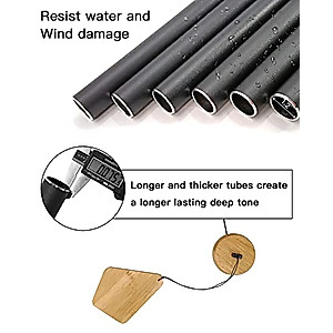 Howarmer Wind Chimes Outdoor Deep Tone, 30 Inches Wind Chimes Outdoor, Memorial Wind Chimes with Hook as Gifts for Mother's Day/Housewarming/Christmas, Patio, Garden, Yard, Home Decor. Black