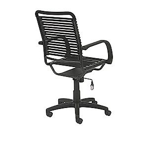 Euro Style Flat Bungie High Back Adjustable Office Chair with Arms, Black Bungies with Graphite Black Frame
