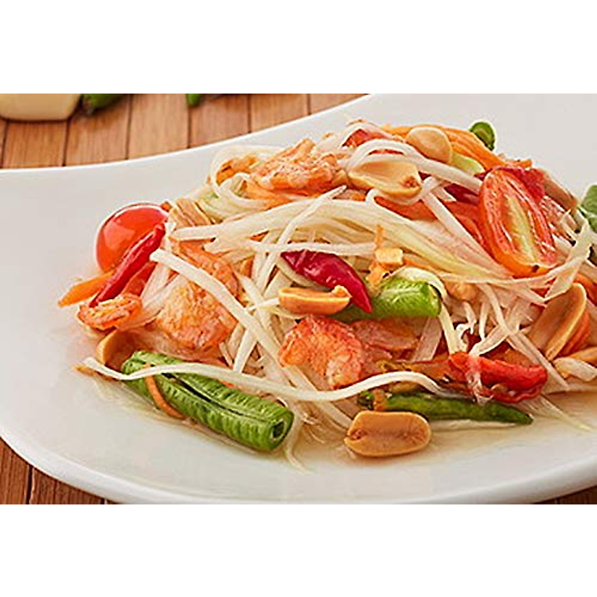 PunPund Wooden Mortar 9 Inches from Thailand Pestle Grinding Herb Garlic Papaya Salad Som Tum Thai Food Kitchen Tool 1 Set