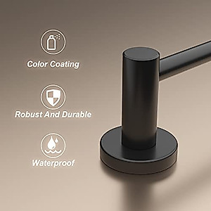 2 Pack Adjustable Single Bath Towel Bar 16 to 27.6 Inch, ZUEXT Oil Rubbed Black Stainless Steel Towel Holder Hanger,Expandable Wall Mounted Towel Rail for Bathroom Kitchen,1" Tube Towel Rail Racks