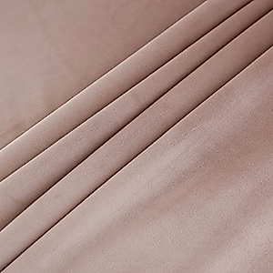 WOD FAMY Velvet Vintage Curtains Panels Grommet Darkening Drapes Blackout Velvet Curtains Panel for Living Room Bedroom Meetingroom Club Theater Patio Door52Wx63L Inch 2 Pcs　Gray and Pink