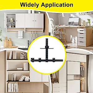 DOCXCDO Cabinet Hardware Jig, Aluminum Cabinet Handle Jig for Handles Pulls Knobs, Cabinet Pull Jig with Automatic Center Punch, Hardware Jig for Door Drawer Woodworking
