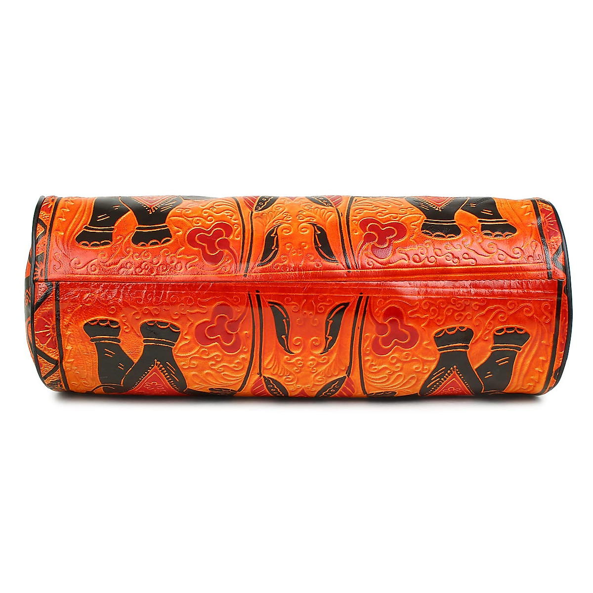 Twin Royal Elephants ethnic traditional 100% Genuine Pure Shantiniketan Leather Shoulder Bag Medium