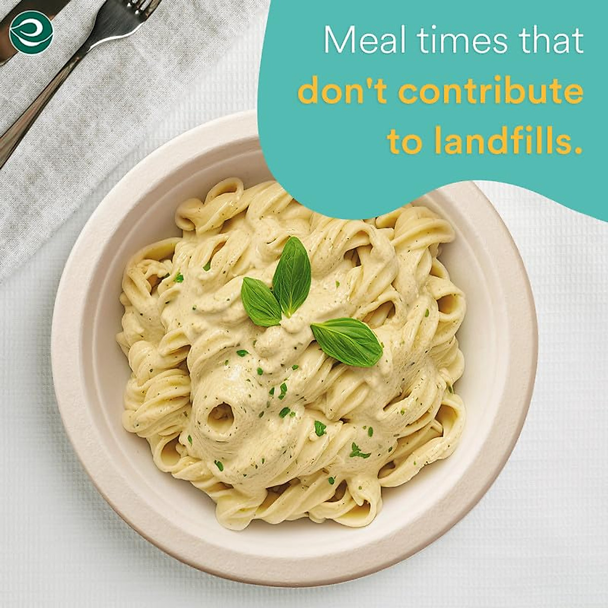 ECO SOUL 100% Compostable 9 Inch Paper Plates 100 [9", 100-Pack] Disposable Eco-Friendly Biodegradable Dinner Plates | Party, Wedding, Event Plates