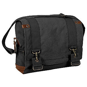 Black Vintage B-15 Pilot Messenger Bag