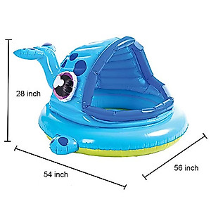 JOYIN Whale Baby Pool Shade Beach Tent Kiddie Pool Play Tent (54" x 56" x 28") for Summer Blow Up Pool, Swim Party Toys, Infants and Young Fun Beach Lounge Pit.