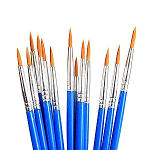 50 Pcs Pointed Round Brushes Set for Kids/Students/Starter/Teens/Children ，Detail Paint Brushes Bulk for Art Class Painting/Painting Party/Acrylic Oil Watercolor，Short Plastic Handle Paintbrushes