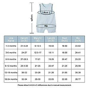 pureborn Baby Boy's Nautical Romper Sleeveless Summer Naval Style Cotton Sailor One Piece Outfit Blue Anchor 6-9 Months