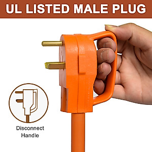 Eillion 30 Amp 25 Feet RV/Generator Power Cord, 10/3 Gauge STW RV Extension Cord Twist Locking, NEMA TT-30P to L5-30R with Cord Organizer RV Power Wire for Generator to House RV Trailer Campers