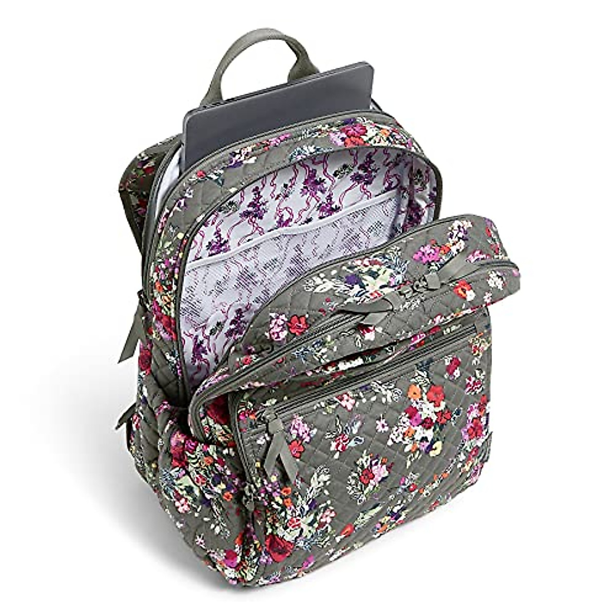 Vera Bradley Women's Cotton XL Campus Backpack, Hope Blooms - Recycled Cotton, One Size