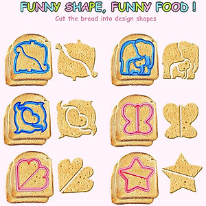 Sandwich Cutters for Kids, 32 PCS Sandwich Bread Cutters Set, Metal Cookie Cutter Set, Food Grade Pick Forks, Cookie Cutters Shapes, Christmas Star Mouse Vegetable Fruit Molds for Kids Bento Box Lunch