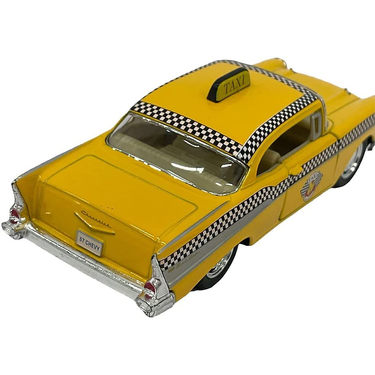KiNSMART 1957 Chevy Bel Air Coupe Classic 🚖 Taxi Cab 5" 1:40 Scale Die Cast Metal Model Toy Car
