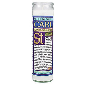 Carl Sagan Secular Saint Candle - 8.5 Inch Tall Glass Prayer Votive - Made in The USA