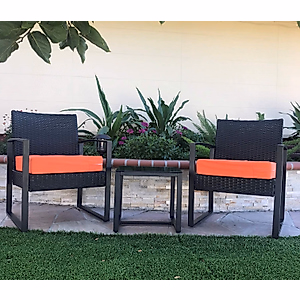 CozyLounge Indoor Outdoor Water Repellent High UV Resistant Patio Chair Cushion Cover (22"x20"x4" (4 Covers), Sunkissed Orange)