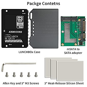 ANDYCINE Lunchbox Black Color Magnalium Case for mSATA SSD Enclosure Compatible for Samsung T5 Compatible for Atomos Ninja V ,V+
