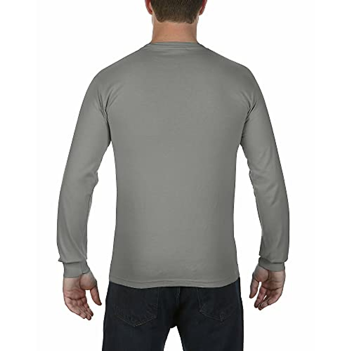 Comfort Colors Men's Adult Long Sleeve Tee, Style 6014, Grey, Large
