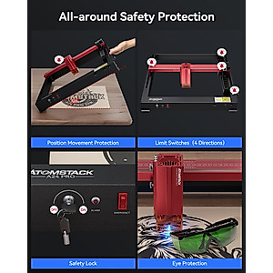ATOMSTACK Pro Series Laser Engraver, Unibody Laser Cutter and Engraving Machine, 600mm/s High Speed Laser Engraver for Wood and Metal, Acrylic, Glass, etc.(24W-A24 Pro)