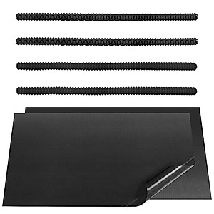 DanziX 4 Pcs Black Oven Shelf Silicone Rack Guard Protector + 2 Pcs Non Stick Oven Liners Mat for Keeping Oven Clean and Protecting Against Burns and Scars