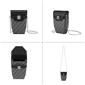 JW PEI FEI Chain Phone Case Women Mini Leather Phone Crossbody Bags (Brown)