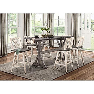 Homelegance Amsonia Counter Height Swivel Barstool (Set of 2), White