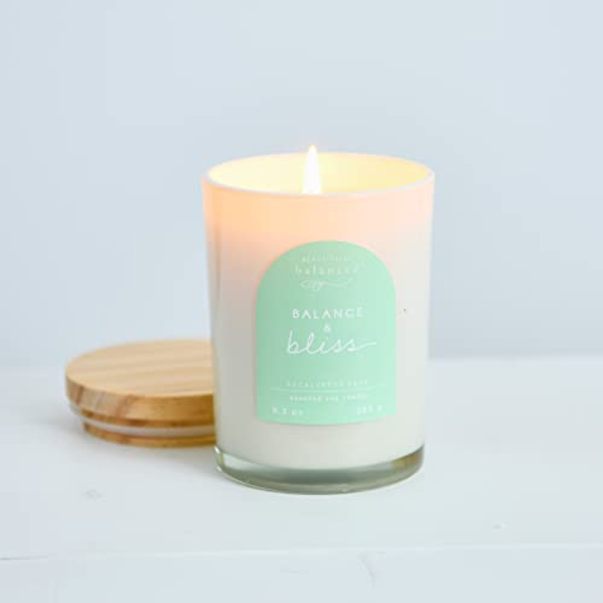 Beautifully Balanced Scented Lidded Glass Soy Candle, Balance + Bliss, 9.3 oz.