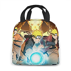 SUMFEELS Shippuden Insulated Cooler Lunch Bags For Women Men Kids Adult Teens Leakproof Reusable Portable Funny 3d Printed Lunch Bag Summer Holiday Lunch Box For Gift One Size